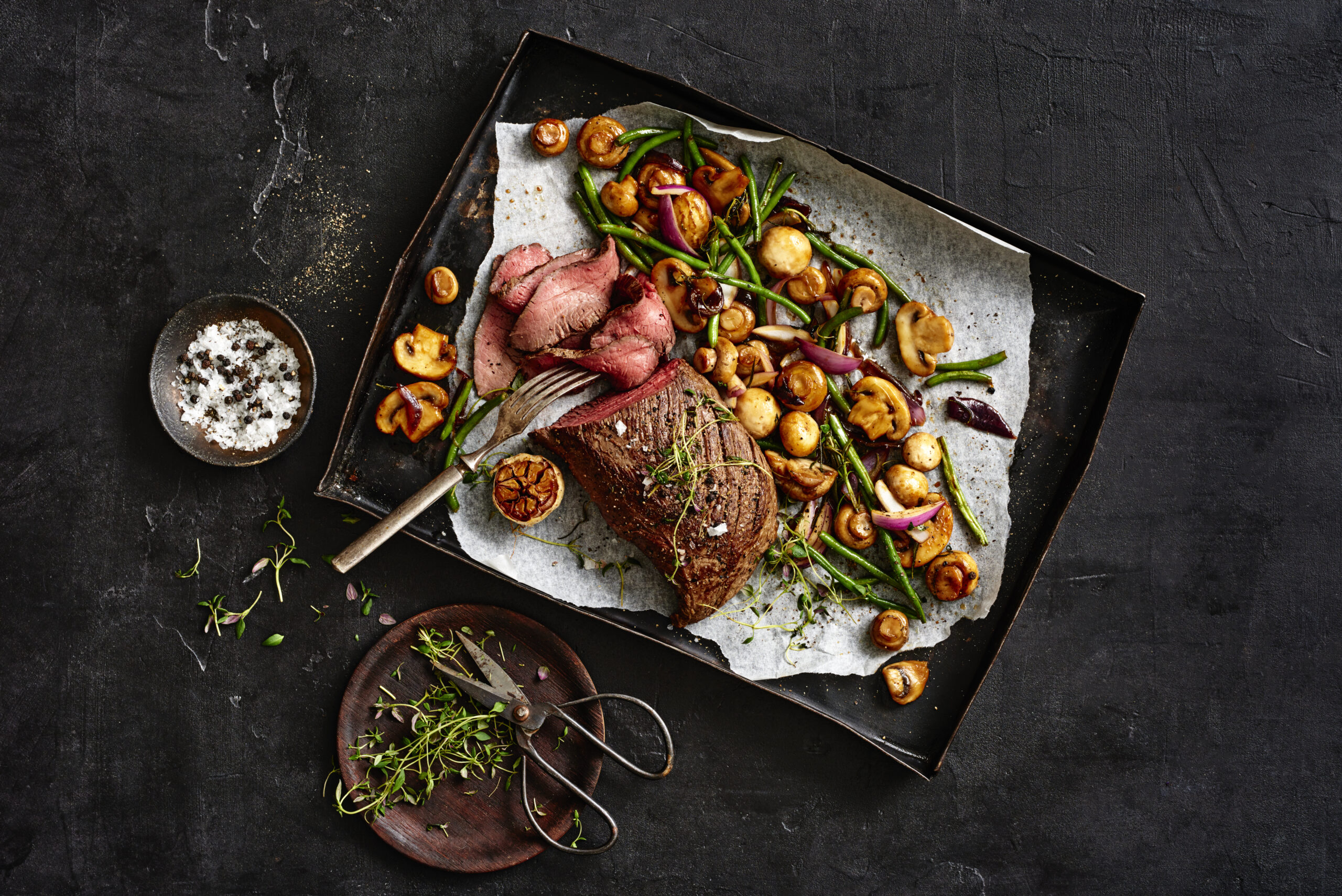 Rostasfilé med balsamico-svampgratäng - Familjen Snellman